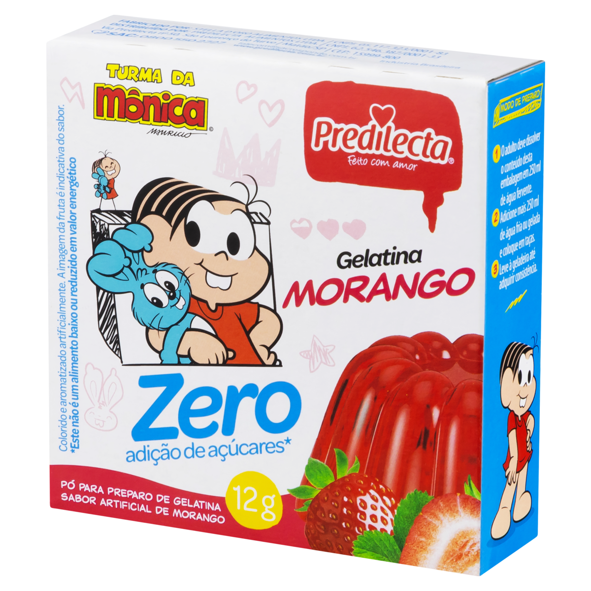 Gelatina Em Pó Morango Zero Açúcar Turma Da Mônica 12g Predilecta 36 ...