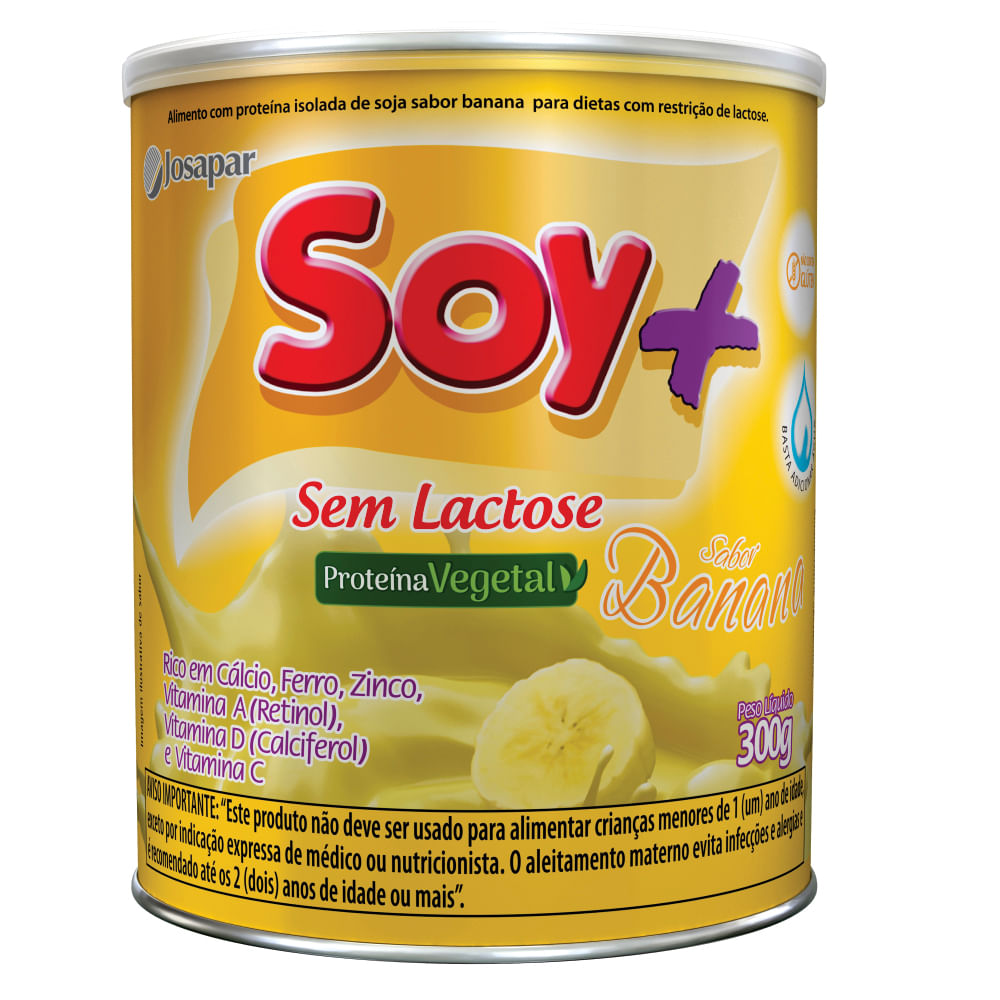 Alim em Pó Soy + Sabor Banana Lata 300g no atacado direto com fornecedor